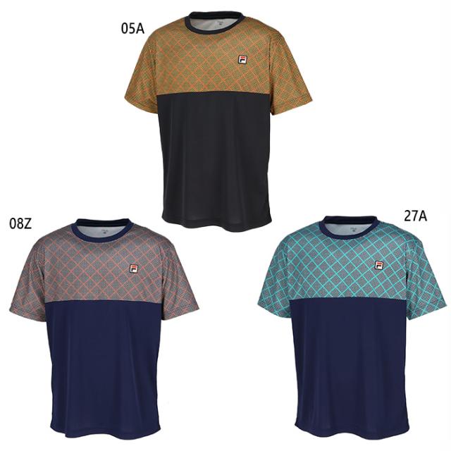 フィラ メンズ ゲームシャツ テニス バドミントンウェア トップス 半袖 ブラック 黒 イエロー 黄色 送料無料 FILA EM0260