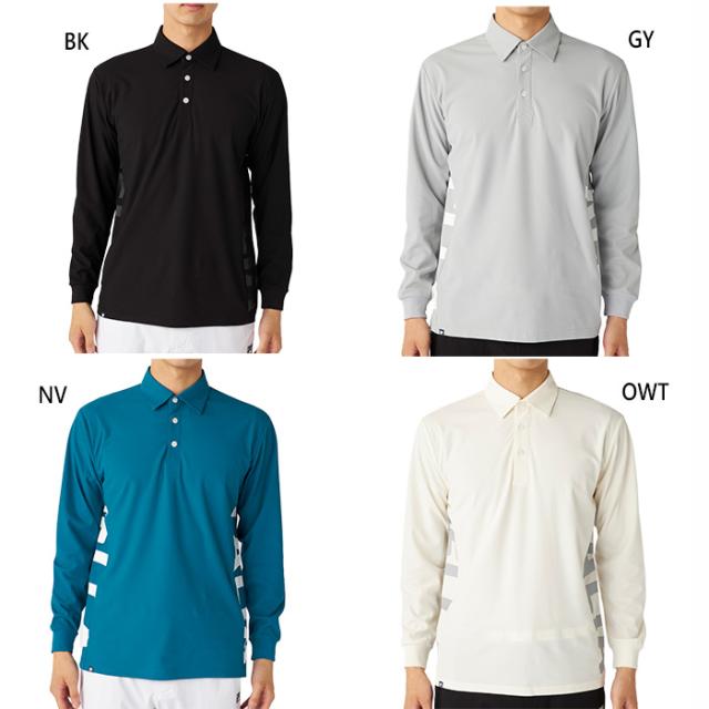 フィラ ゴルフ メンズ サイドロゴ長袖ポロシャツ ゴルフウェア トップス ホワイト 白 ブラック 黒 グレー ネイビー 灰色 送料無料 FILA GOLF 785560