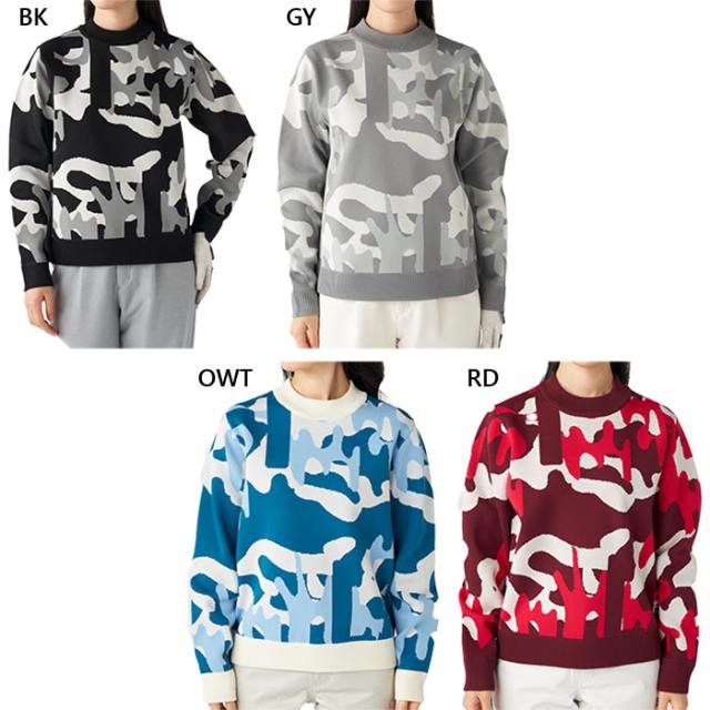 フィラ ゴルフ レディース 軽量ニットセーター ゴルフウェア トップス 長袖 ホワイト 白 ブラック 黒 グレー レッド 赤 灰色 送料無料 FILA GOLF 795761