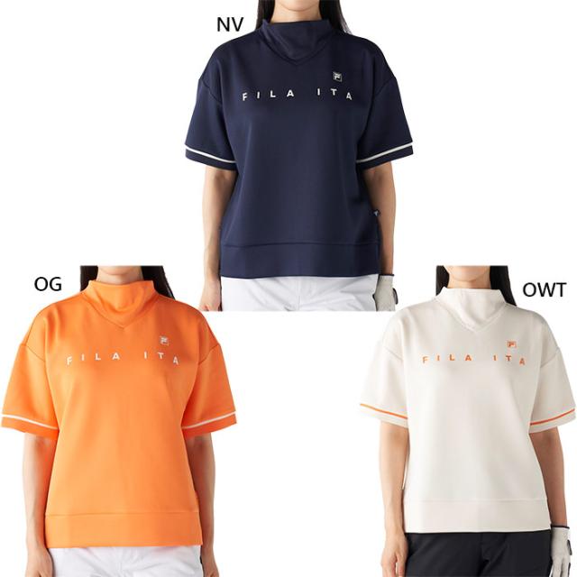 フィラ ゴルフ レディース 半袖プルオーバー ゴルフウェア トップス ホワイト 白 ネイビー オレンジ 送料無料 FILA GOLF 795600