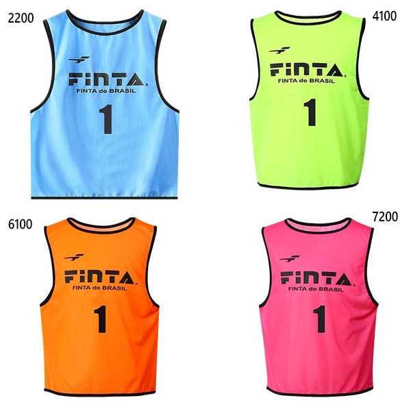 フィンタ ジュニア キッズ Jr.ビブス20枚セット サッカーウェア フットサルウェア トップス ゼッケン ブルー 青 イエロー ピンク オレンジ 黄色 送料無料 FINTA FT6557