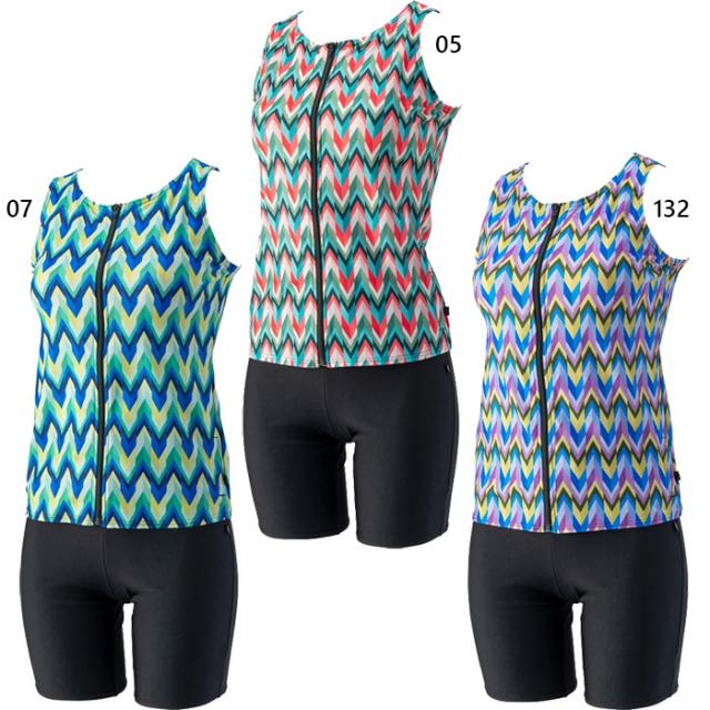 フットマーク レディース 長持ちする水着セパレーツ スイムウエア スイミング 水泳 フィットネス水着 レッド 赤 グリーン パープル 緑 紫 送料無料 FOOTMARK 250075