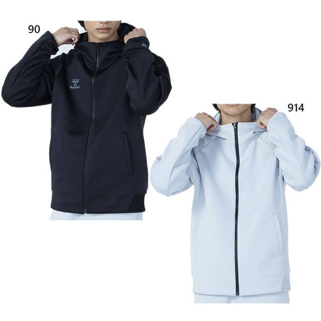 ヒュンメル メンズ スウェットフルジップフーディー トップス 長袖 ストレッチ ブラック 黒 グレー 灰色 送料無料 hummel HAPB8025