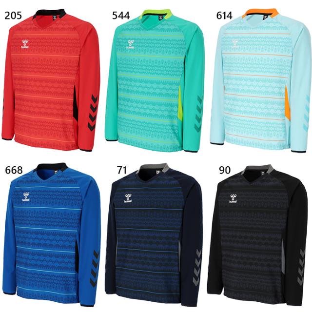 ヒュンメル メンズ PROウーブントレーニングトップ サッカーウェア フットサルウェア トップス 長袖 ストレッチ ブラック 黒 ネイビー ブルー レッド 青 赤 グリーン 緑 送料無料 hummel HAW4236