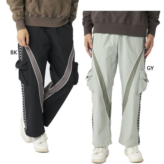 カッパ メンズ オーセンティック AUTHENTIC バンダラインナイロンパンツ カジュアルウェア ズボン ボトムス ロングパンツ ブラック 黒 グレー 灰色 送料無料 Kappa 245340