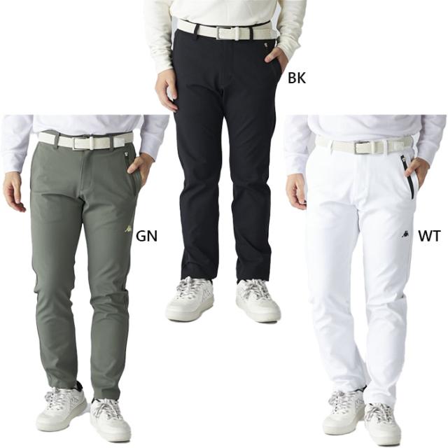 カッパ メンズ ノータックパンツ ゴルフウェア ボトムス ホワイト 白 ブラック 黒 グリーン 緑 送料無料 Kappa 634302