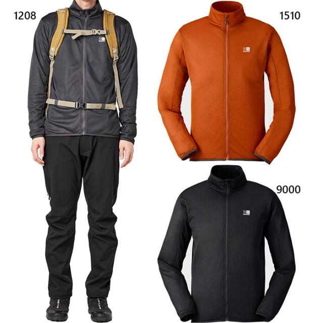 カリマー メンズ オクタ マウンテン ジップアップ octa mountain zip-up アウトドアウェア トップス ミッドレイヤー 保温 軽量 ブラック 黒 グレー オレンジ 灰色 送料無料 karrimor 101593