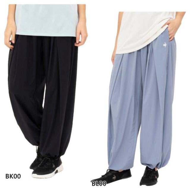 ルコックスポルティフ レディース 接触冷感 ウーブン ワイドパンツ ジャージ パンツ ズボン ボトムス カジュアルウェア ブラック 黒 ブルー 青 送料無料 le coq sportif LT5SLP31L