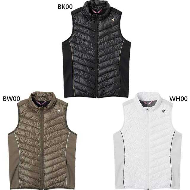 ルコックスポルティフ レディース パディングベスト テニス バドミントンウェア トップス 保温 ストレッチ ホワイト 白 ブラック 黒 送料無料 le coq sportif LN5FVE90L