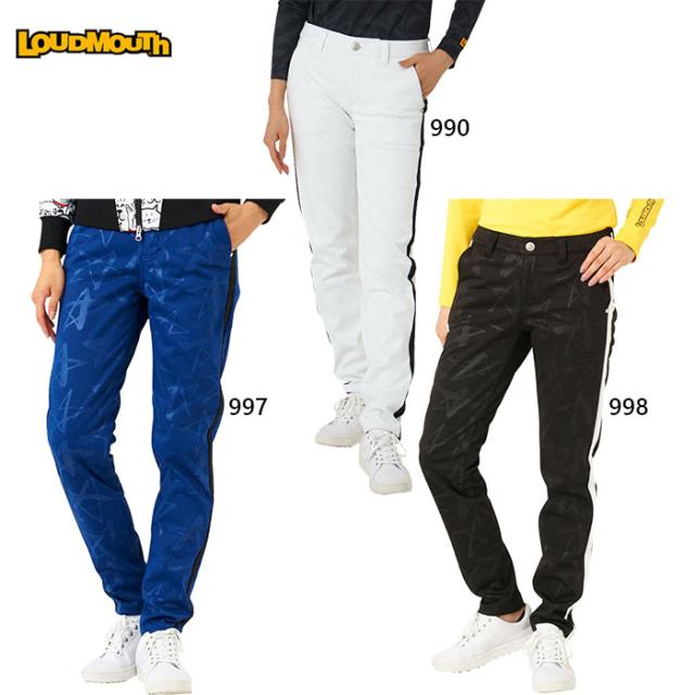 ラウドマウス レディース ボンディングロングパンツ ゴルフウェア ボトムス ホワイト 白 ブラック 黒 ネイビー 送料無料 LOUDMOUTH 772358