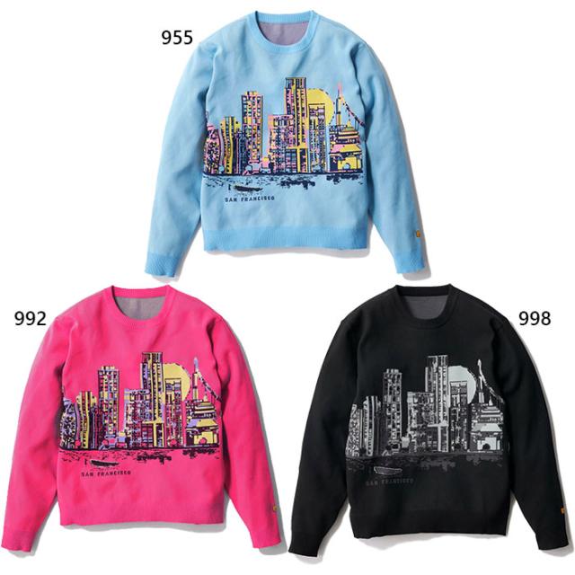 ラウドマウス メンズ クルーネックセーター ゴルフウェア トップス 長袖 軽量ニット ブラック 黒 ピンク 送料無料 LOUDMOUTH 773700