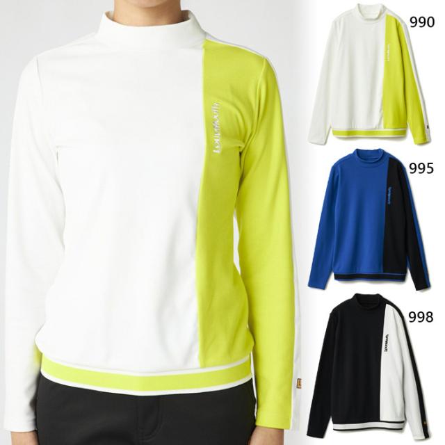 ラウドマウス レディース 両面起毛デザインシャツ ゴルフウェア トップス 長袖 UVカット ホワイト 白 ブラック 黒 ブルー 青 送料無料 LOUDMOUTH 775551