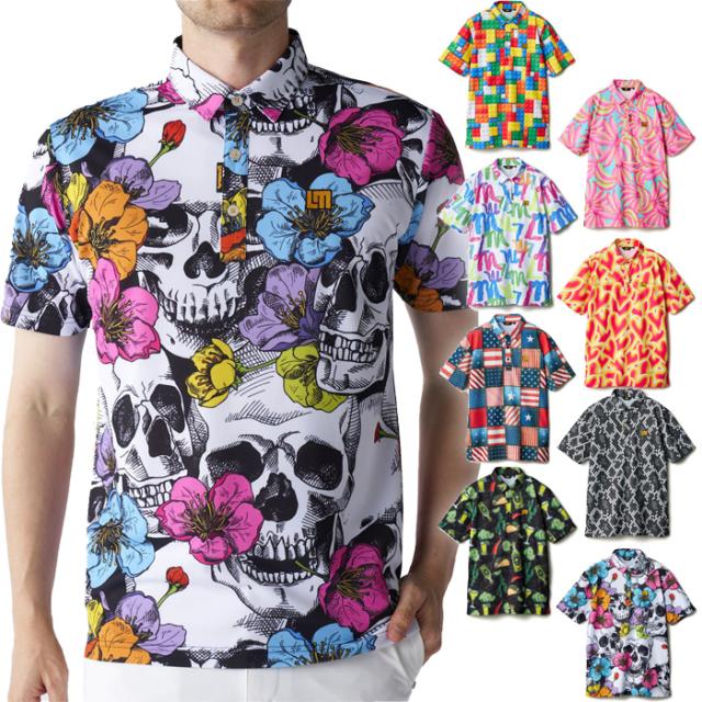 ラウドマウス メンズ 柄半袖シャツ ゴルフウェア トップス 吸汗速乾 UVカット 送料無料 LOUDMOUTH 775602