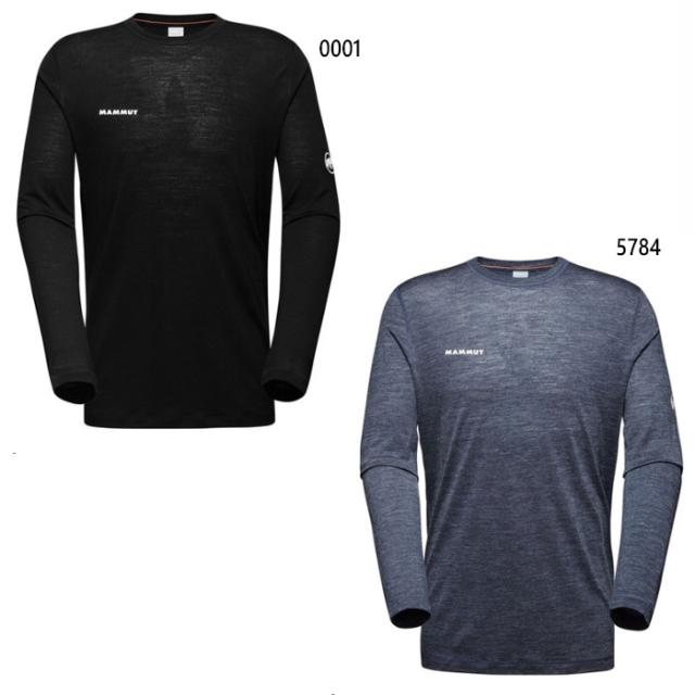 マムート メンズ ツリーウール ファーストレイヤー ロングスリーブ アウトドアウェア トップス 長袖 抗菌防臭 登山 ハイキング ブラック 黒 ネイビー 送料無料 Mammut 1016-01720