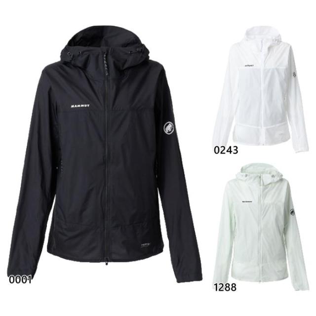 マムート レディース メロン ウルトラライト ウィンドブレーカー フーデッド ジャケット アウトドアウェア トップス ウインドブレーカー 防風 ホワイト 白 ブラック 黒 シルバー 送料無料 Mammut 1012-00960