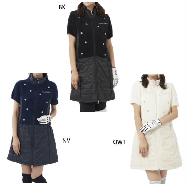 マリクレール レディース 異素材ワンピース ゴルフウェア トップス 保温 防寒 送料無料 marie claire 732403