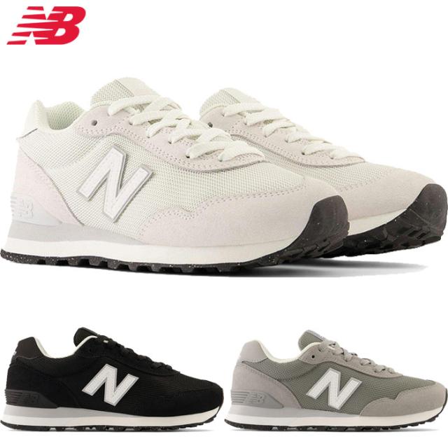 B幅 ニューバランス レディース NB 515 スニーカー シューズ 紐靴 ローカット ホワイト 白 ブラック 黒 グレー 灰色 送料無料 New Balance WL515BLKB WL515GRYB WL515WHTB