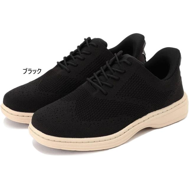 ミディアム幅 2E相当 オーソフィート メンズ レックス REX テキスタイル スニーカー ハンズフリーシューズ ブラック 黒 送料無料 orthofeet OF00468M