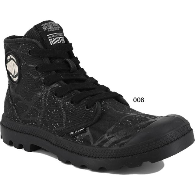 パラディウム レディース Stranger Things 限定コラボ PAMPA HI TUNNELS スニーカー シューズ 紐靴 ハイカット ブラック 黒 送料無料 PALLADIUM 94626