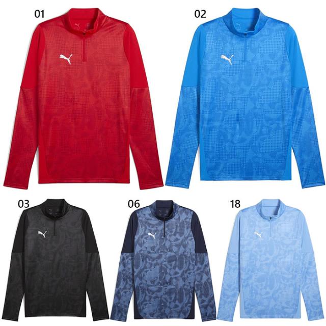 プーマ メンズ チームカップ teamCUP 1/4 ジップトップ サッカーウェア フットサルウェア トップス 長袖 ブラック 黒 ネイビー ブルー レッド 青 赤 送料無料 PUMA 660216