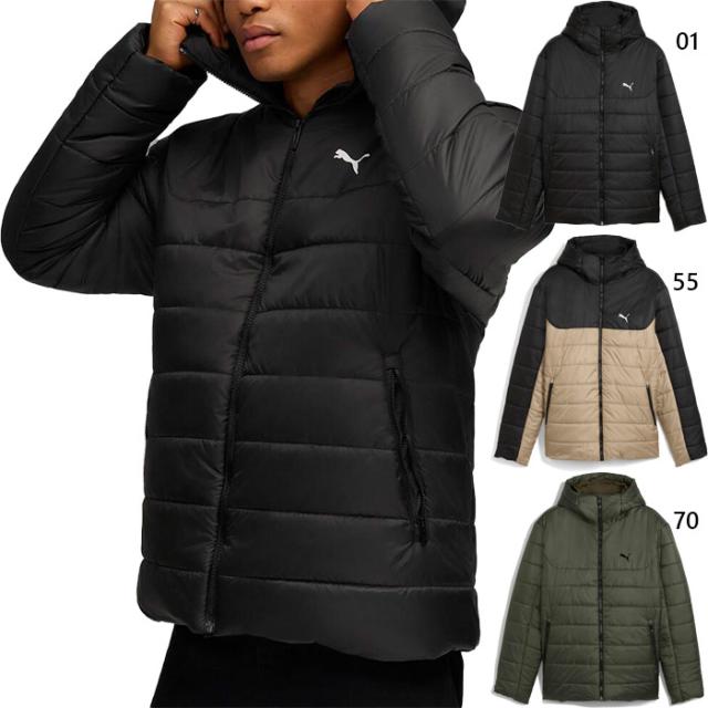 プーマ メンズ ESS フーデッド パデッド JKT 上着 アウター トップス カジュアルウェア 長袖 ブラック 黒 カーキ 送料無料 PUMA 690959