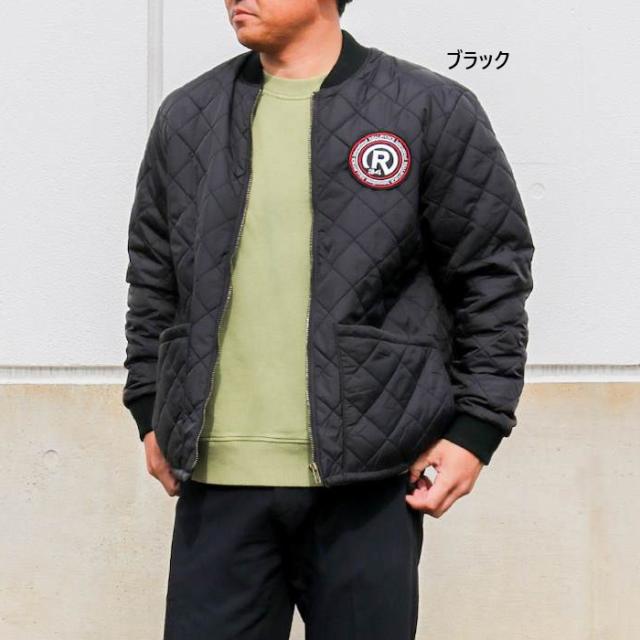 大きいサイズ リアルビーボイス メンズ レディース ステンシル キルティング ジャケット STENCIL QUILTING JACKET カジュアルウェア トップス 長袖 ブラック 黒 送料無料 RealBvoice 10481-12079A