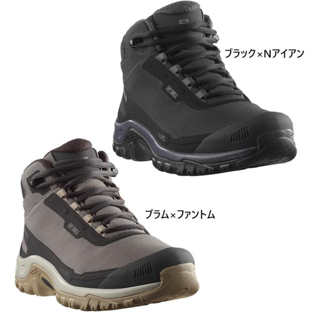 サロモン レディース シェルター ウォータープルーフ SHELTER WATERPROOF ウィンターブーツ シューズ 防水 保温 アウトドア ブラック 黒 送料無料 Salomon L47855000