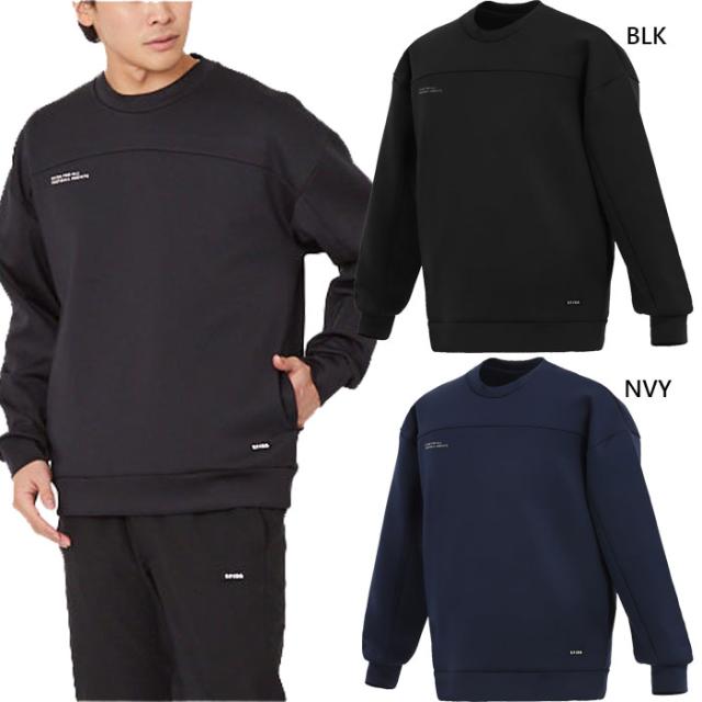 スフィーダ メンズ レディース WARM PES スウェットクルー サッカーウェア フットサルウェア トップス 長袖 軽量 撥水 ストレッチ ブラック 黒 ネイビー 送料無料 Sfida SA25103