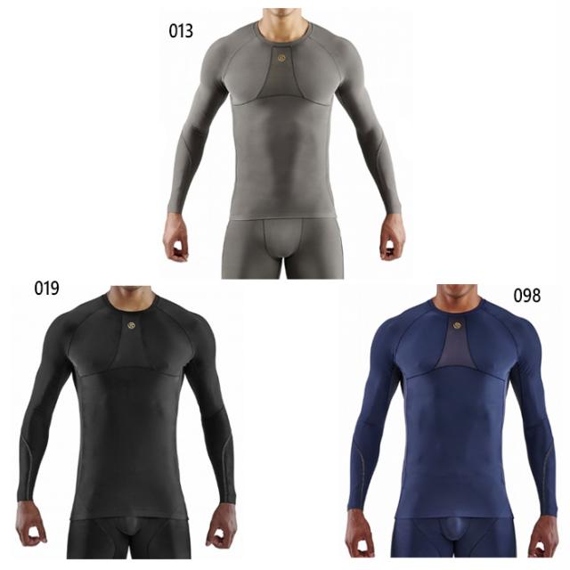 スキンズ メンズ SERIES-5 トップスロングスリーブ アンダーウェア スポーツインナー ラケットスポーツ 陸上競技 筋力トレーニング ブラック 黒 ネイビー 送料無料 skins 18121510