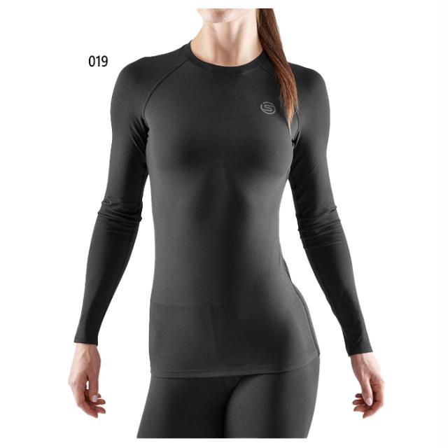 スキンズ レディース SERIES-3 スリープロングスリーブ アンダーウェア スポーツインナー ナイトウェア 部屋着 ルームウェア 長袖 ブラック 黒 送料無料 skins 18221315