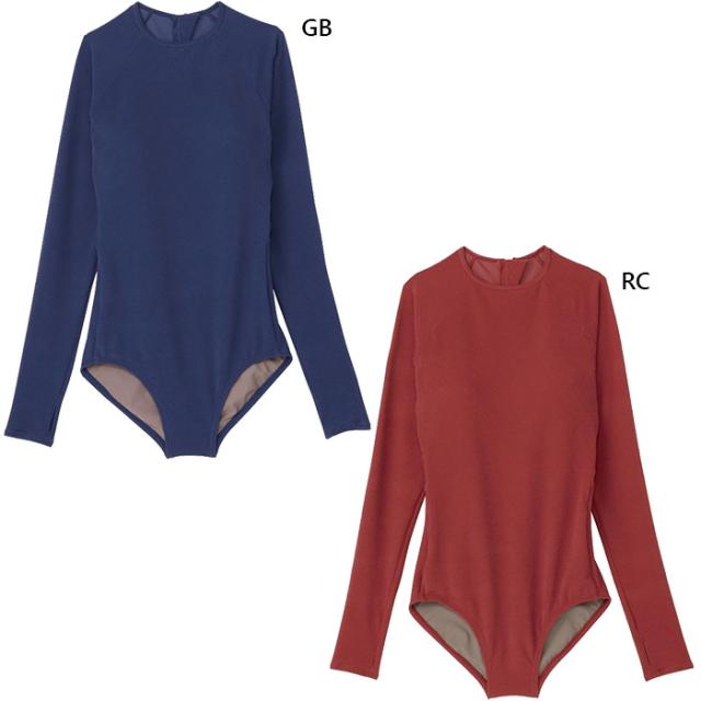 スピード レディース パイル ザ スーツ ロングスリーブ カジュアル水着 ストレッチ 紫外線カット ワンピース レッド 赤 送料無料 speedo SFW02482