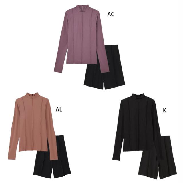 スピード レディース ロングスリーブステッチングセパ スイムウエア スイミング 水泳 フィットネス水着 ブラック 黒 ブラウン 茶色 送料無料 speedo SFW22531