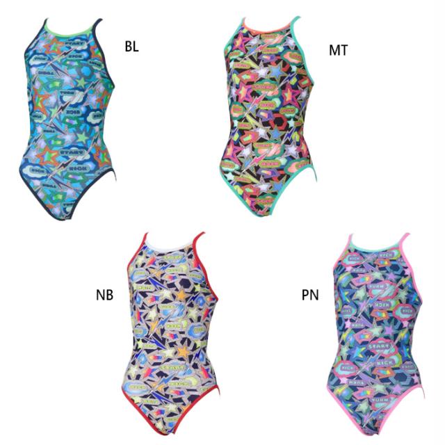 スピード レディース スパークリングブーンターンズスーツ スイムウエア スイミング 水泳 競泳水着 総柄 送料無料 speedo STW02556