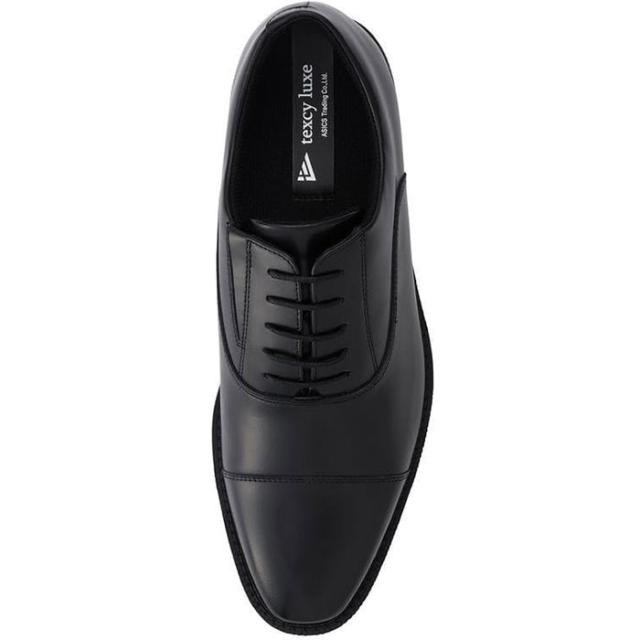 サイドジッパー付き メンズ ビジネス レザー シューズ ブラック 革靴