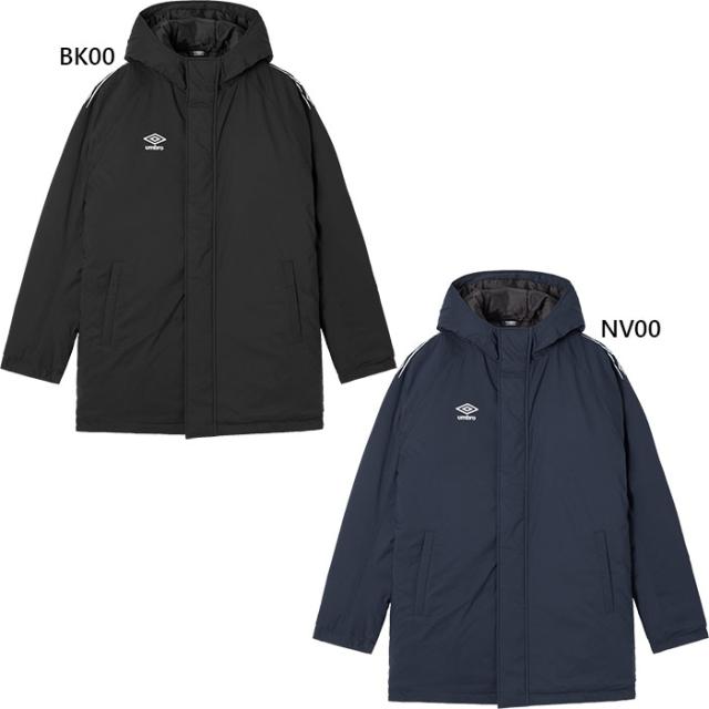 アンブロ メンズ インシュレーションハーフコート 中綿 サッカーウェア フットサルウェア トップス 上着 アウター 長袖 ブラック 黒 ネイビー 送料無料 UMBRO UF5FWB04MA