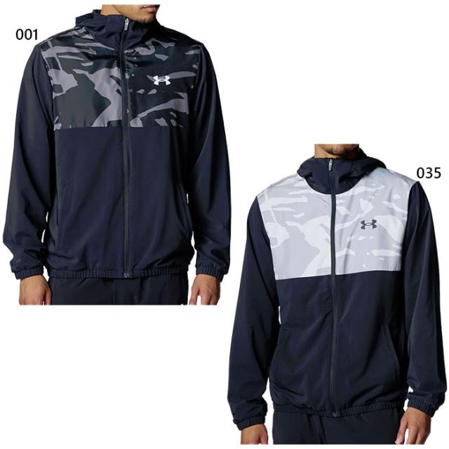 アンダーアーマー メンズ UAウーブン フルジップ フーディド ジャケット 野球ウェア トップス 軽量 耐久 撥水 ブラック 黒 送料無料 UNDER ARMOUR 6007975