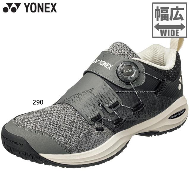 4E幅 幅広 ヨネックス メンズ レディース パワークッションコンフォート ワイド ダイヤル5 AC テニスシューズ オールコート BOAフィットシステム ブラック 黒 送料無料 YONEX SHTCWD5A
