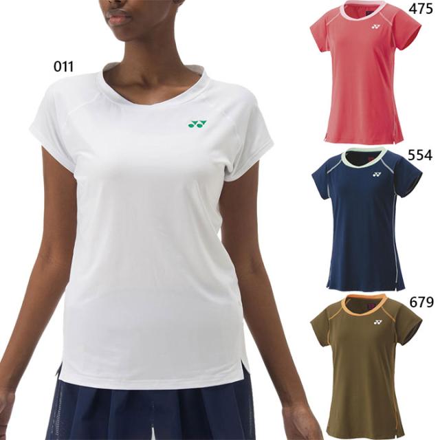 ヨネックス レディース ゲームシャツ テニス バドミントンウェア トップス 吸汗速乾 UVカット 日本バドミントン協会審査合格品 ホワイト 白 ネイビー レッド ブラウン 赤 茶色 送料無料 YONEX 20839