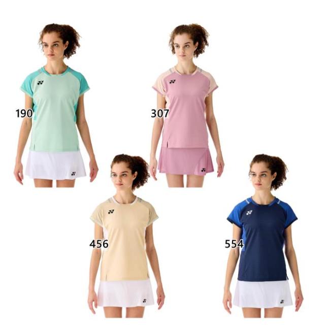 ヨネックス レディース ウィメンズゲームシャツ バドミントンウェア テニス トップス 半袖Tシャツ 吸汗速乾 UVカット 冷感 ネイビー ピンク ベージュ グリーン 緑 送料無料 YONEX 20845