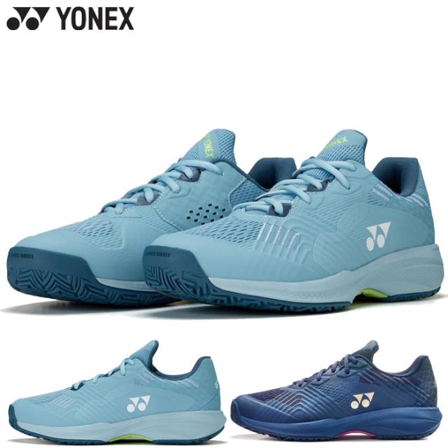 幅広 4E幅相当 ヨネックス メンズ レディース パワークッション ソニケージ ワイド AC テニスシューズ オールコート ハードコート ブルー 青 送料無料 YONEX SHTSCWA