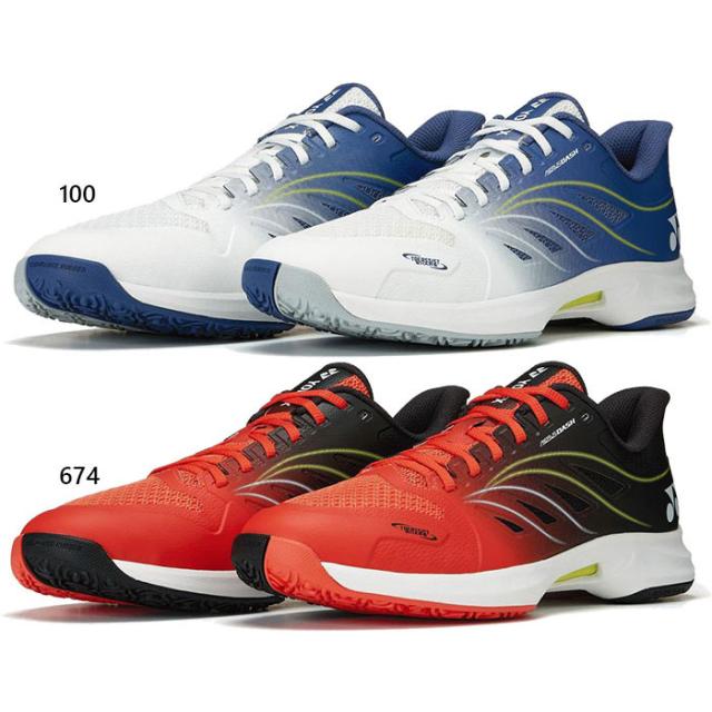 3E幅 ヨネックス メンズ レディース パワークッションエアラスダッシュ5 GC テニスシューズ ローカット ホワイト 白 レッド 赤 送料無料 YONEX SHTAD5GC