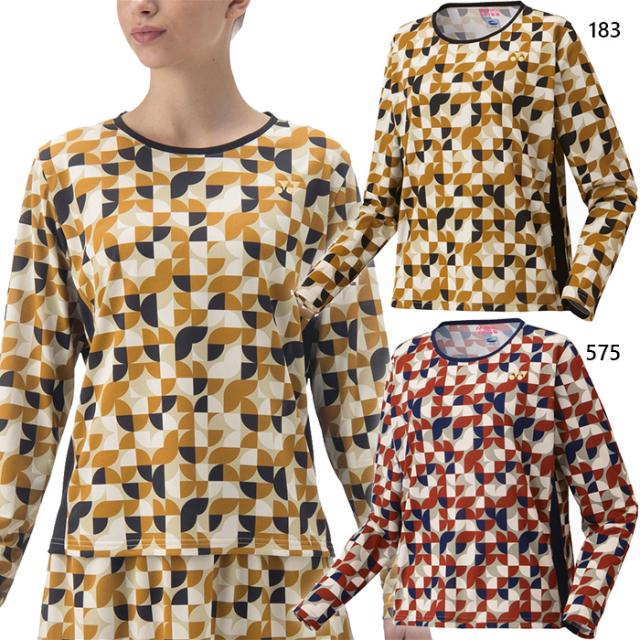 ヨネックス レディース ゲームシャツ ロングスリーブ テニス バドミントンウェア トップス 長袖 吸汗速乾 UVカット レッド ブラウン 赤 茶色 送料無料 YONEX 20905