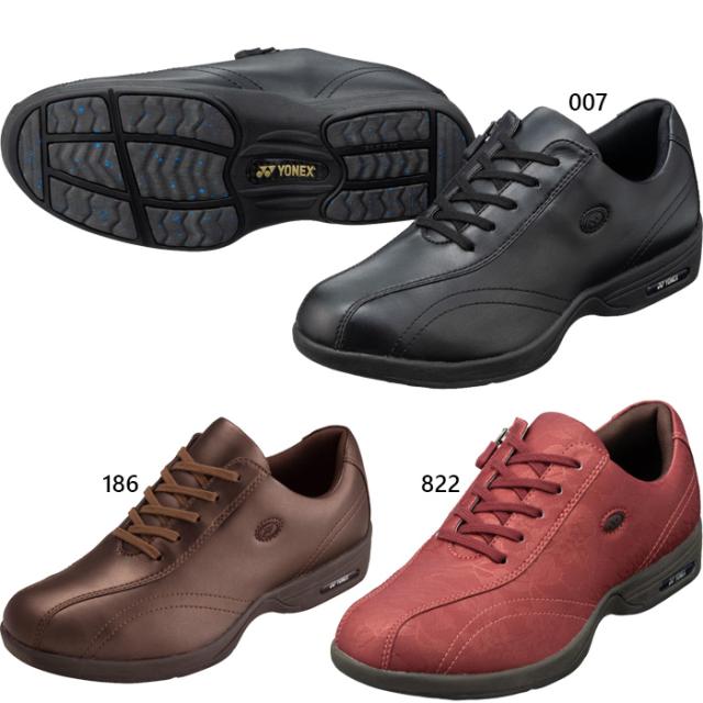 3.5E幅 ヨネックス レディース パワークッションL30S2 ウォーキングシューズ 防滑 撥水 保温 旅行 散歩 ブラック 黒 レッド ブラウン 赤 茶色 送料無料 YONEX SHWL30S2