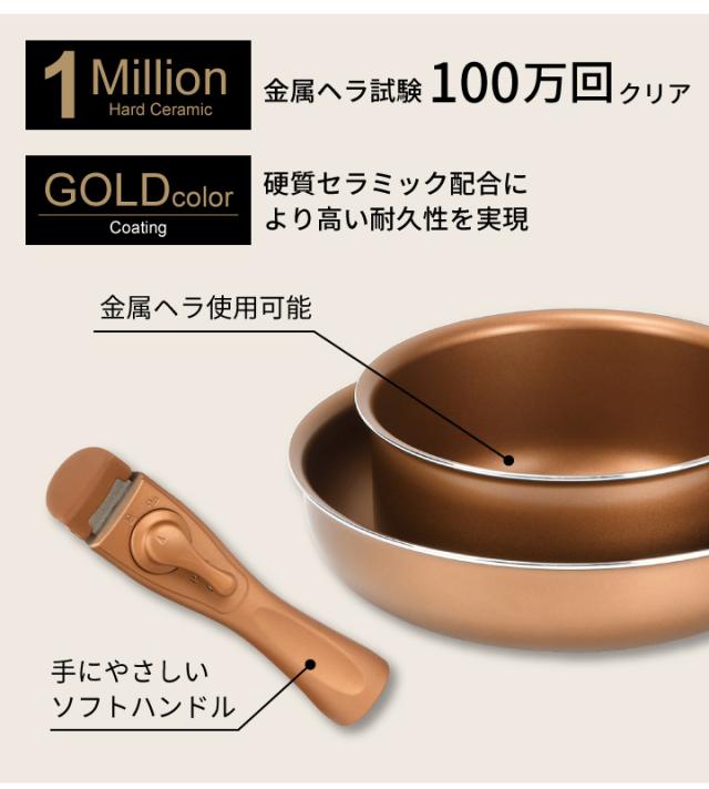 パール金属 VISIONS GOLD Coating IH対応フライパン20cm Black CP-1746