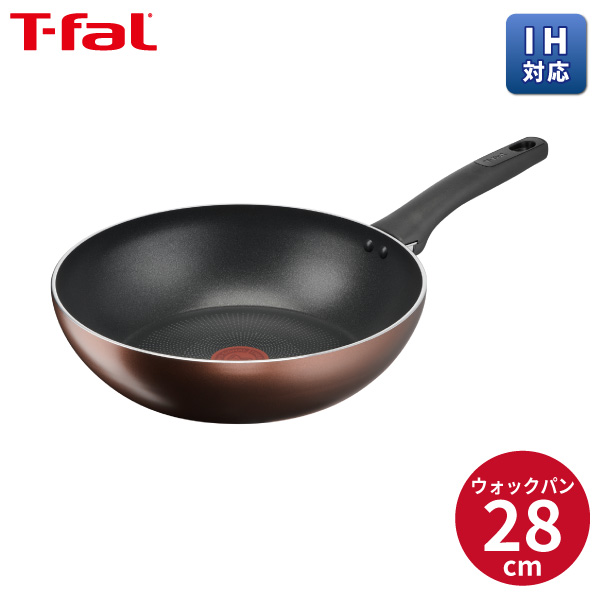 ティファール ウォックパン フライパン 鍋 ih ガス火 IHチタン･エクセレンス モカ 28cm G17219 深型 ih対応 調理 T-fal t-fal T-FAL tfaの通販はau ...