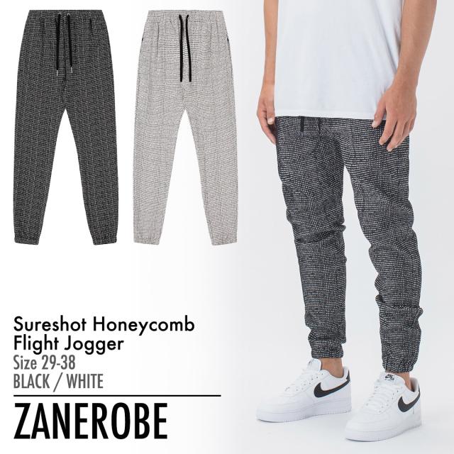 ゼインローブ デニム ジョガーパンツ ZANEROBE Sureshot Honeycomb Flight Jogger ジーンズ ボトムス チェック ブラック 黒 ホワイト 白 メンズ ユニセックス [衣類] ユ00572