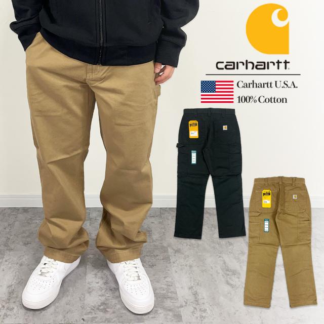 カーハート ペインターパンツ Carhartt B324 ワークパンツ ブラック カーキ ロゴ ワークウェア USサイズ リラックスフィット 作業着 メンズ レディース 正規品 [衣類] ユ00555