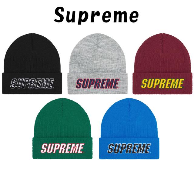 シュプリーム ビーニー Supreme Slant Beanie 5色 ニット帽 ロゴ ユニセックス 本物 23FW 正規品 [衣類]