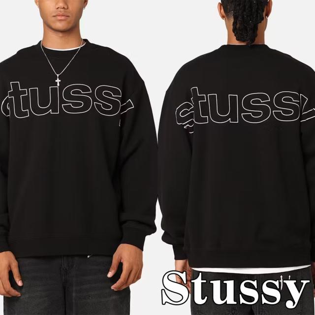Stussy スウェット ステューシー Sport Fleece Crewneck ブラック トレーナー フリース  オーバーサイズ メンズ 海外限定 ユニセックス 正規品 [衣類]ユ00572