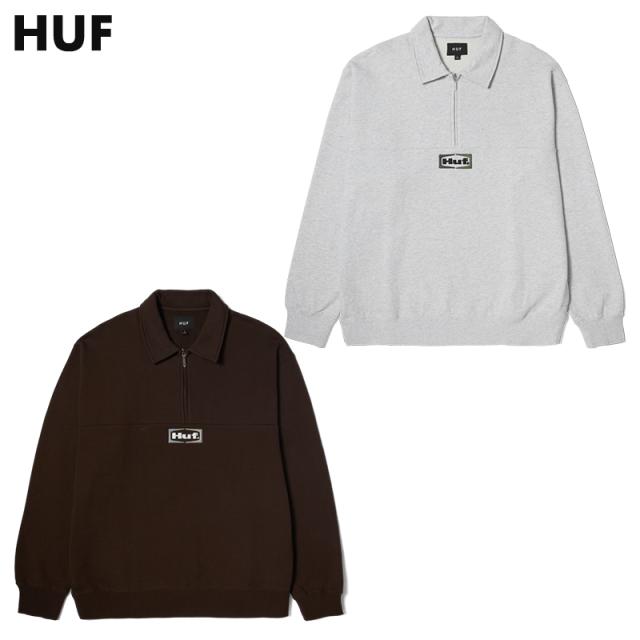 ハフ ハーフジップ スウェット HUF SLATE QUARTER ZIP FLEECE クルーネック 長袖 トップス スケーター ストリート系 スケートボード 人気 メンズ 正規品 FL00232 [衣類] ユ00572